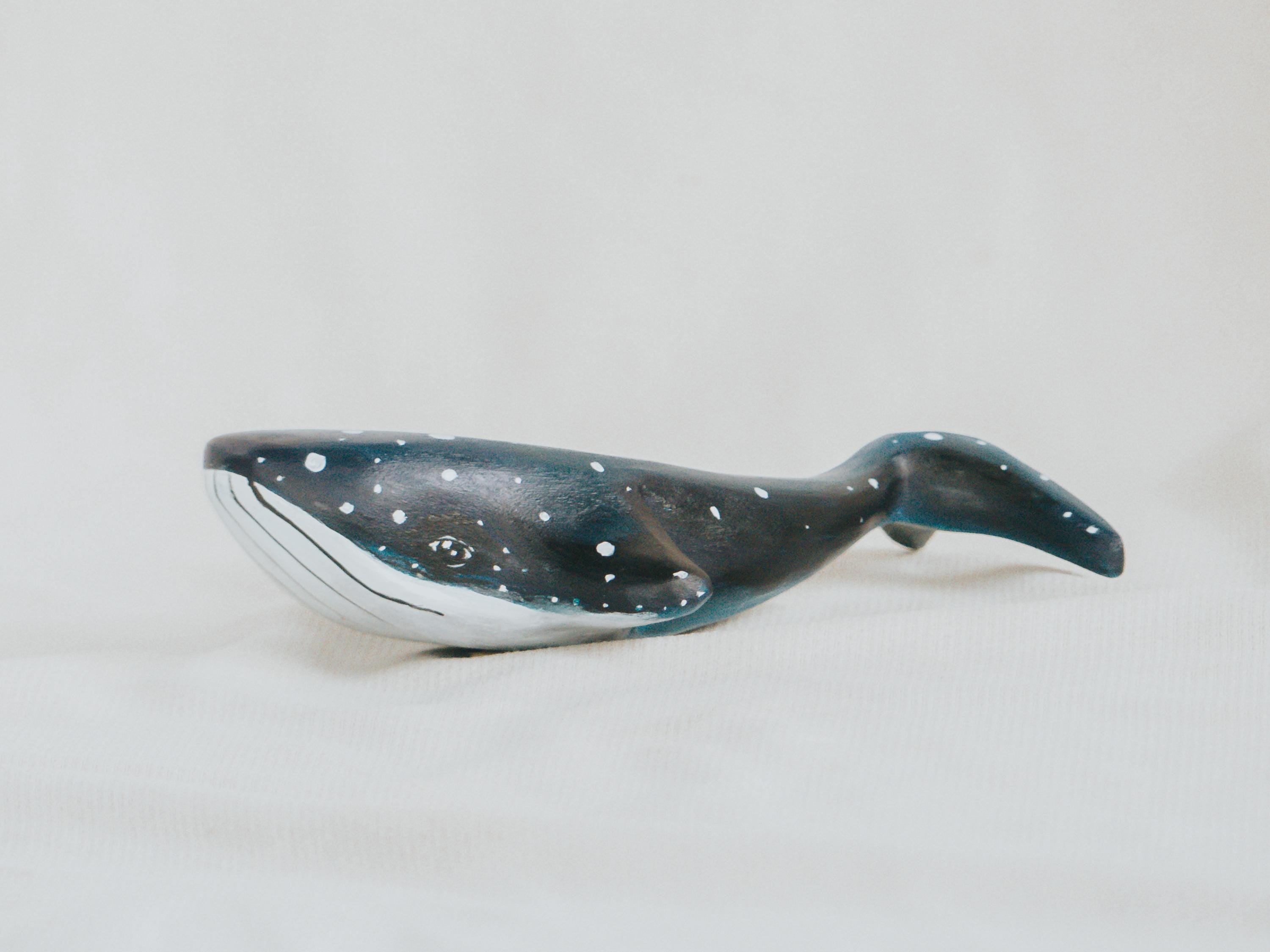 Wooden Blue Whale Figurine, Wooden Whale Toy Figurine, Wooden Ocean ...
