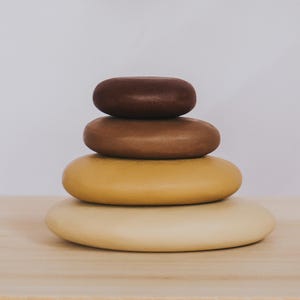 Stacking Pebble Set, Waldorf Toys, Open Ended Play, Wooden Stone ...
