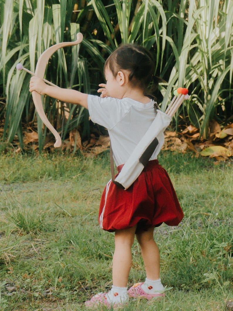 Personalized Wooden Bow and Arrow, Handmade Archery Toy Set, Safe ...