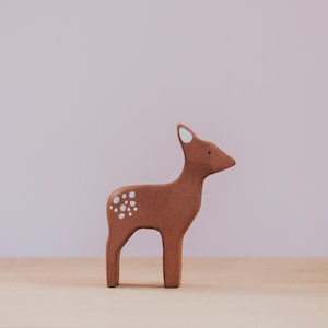 Wooden Deer Family, Wooden Stag Doe Fawn, Handmade Deer, Montessori Toy ...