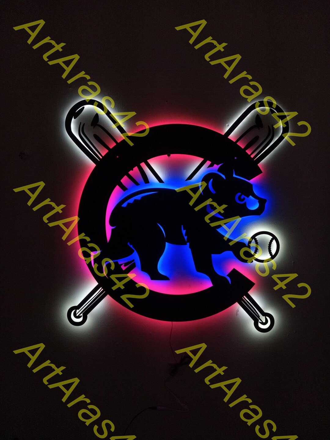 Chicago Cubs, Cubs Decor, Metal Wall Art, Chicago Steel Decor, Baseball ...