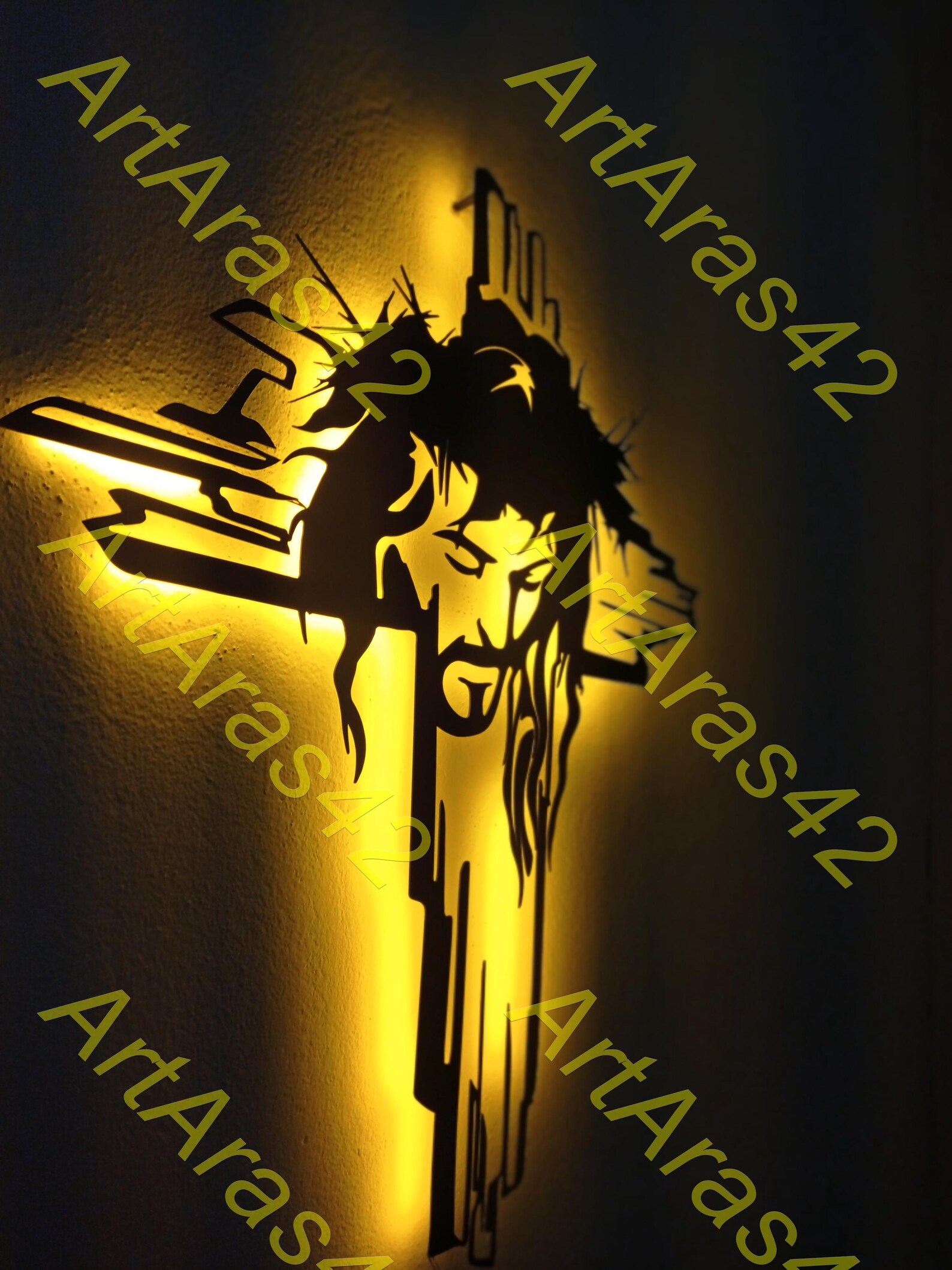 Jesus, Chirist Led, Chirist Metal Wallart, Steel Jesus, Mesih Wall ...