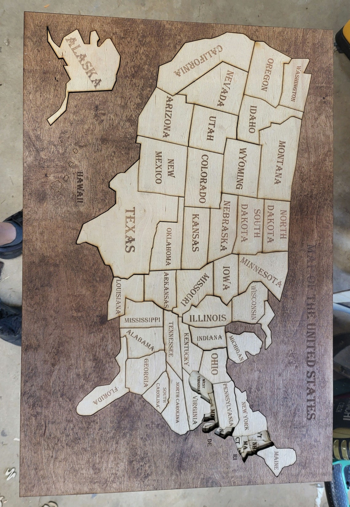 Large Wooden Map of the United States Puzzle. 26x18 - Etsy