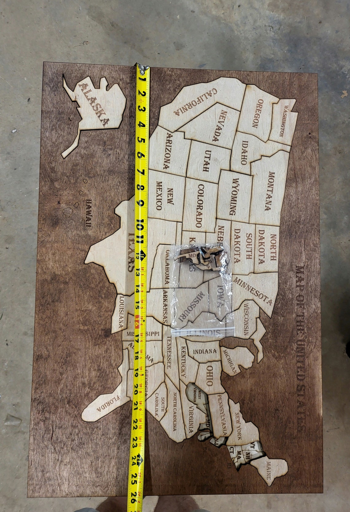 Large Wooden Map of the United States Puzzle. 26x18 - Etsy