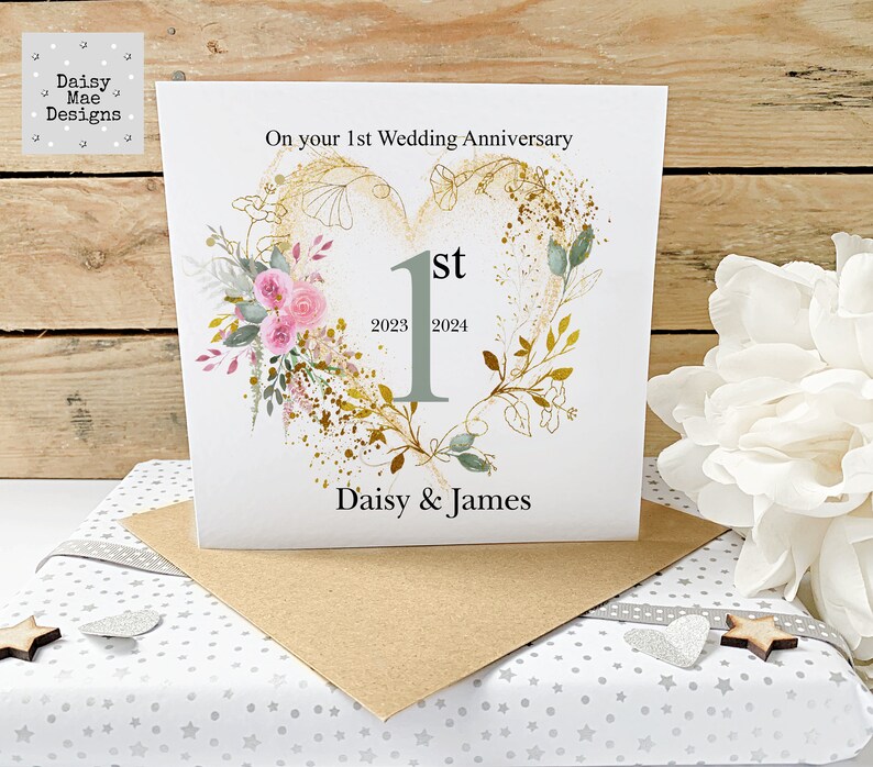 1st Wedding Anniversary Card, First Wedding Anniversary Cards ...