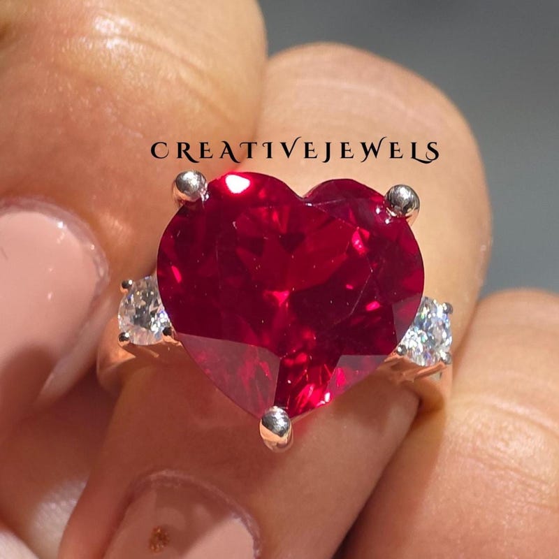 Modern Ruby Ring - Etsy