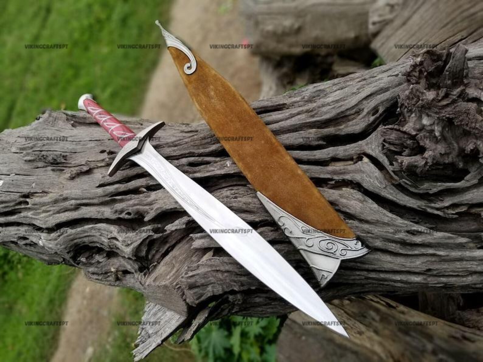 Real Medieval Viking Damascus Steel Handmade Sword With Scabbard ...