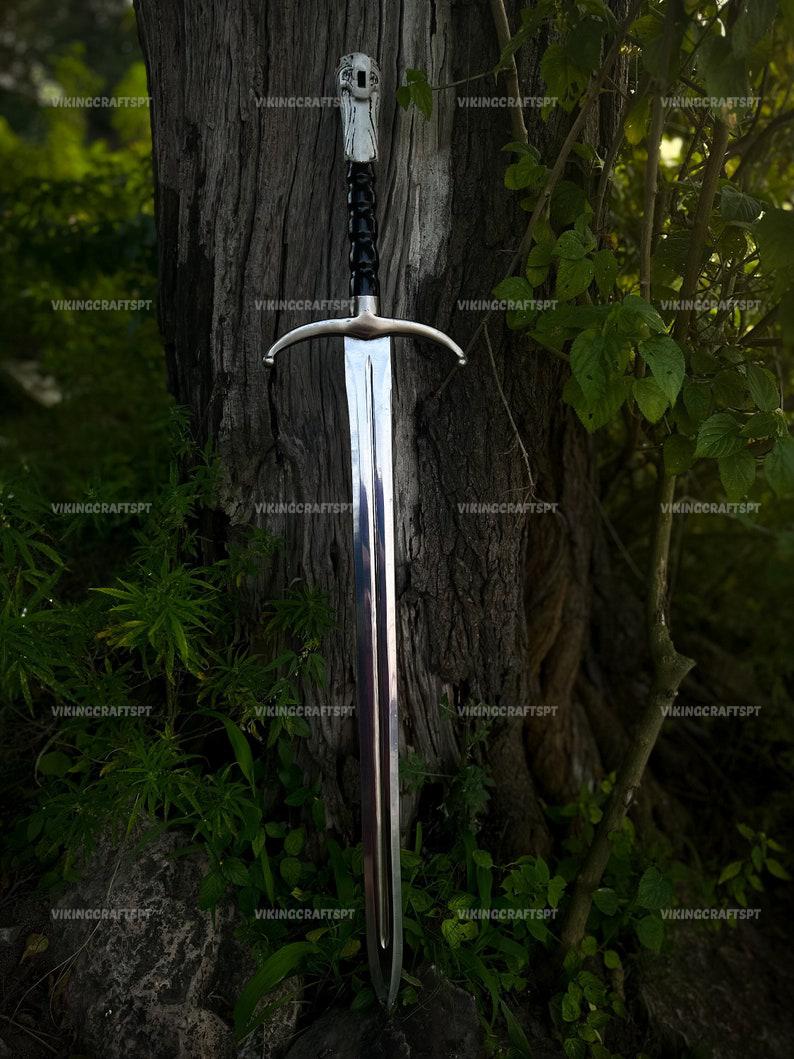 Real Medieval Viking Damascus Steel Handmade Sword With Scabbard ...