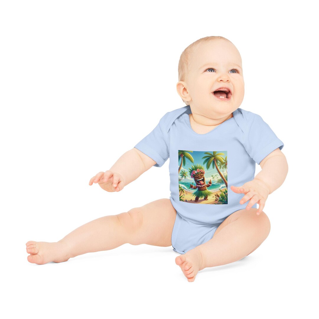 Baby Tiki Dancing Design Cute Baby Organic Bodysuit Eco-friendly Infant ...