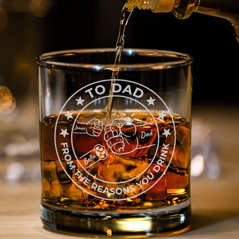 Funny Whiskey Glass Dad - Etsy