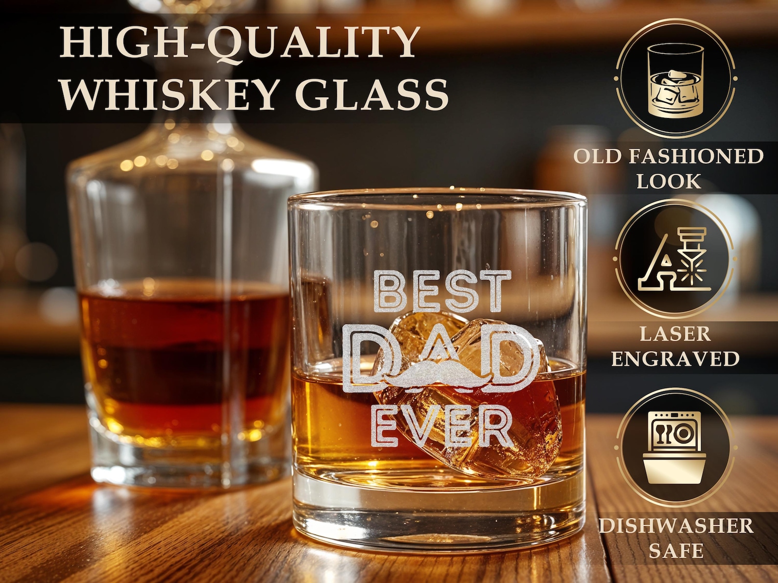 Awesome Like My Daughter, Whiskey Gift, for Dad, 11 Oz. Etched Whiskey ...