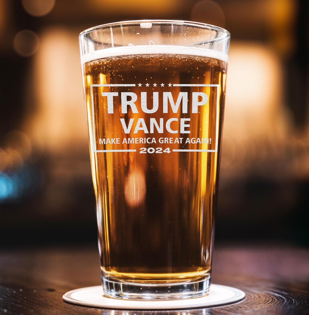 Donald Trump Beer Glass, MAGA, Trump 2024, Etched 16oz. Beer Glass ...