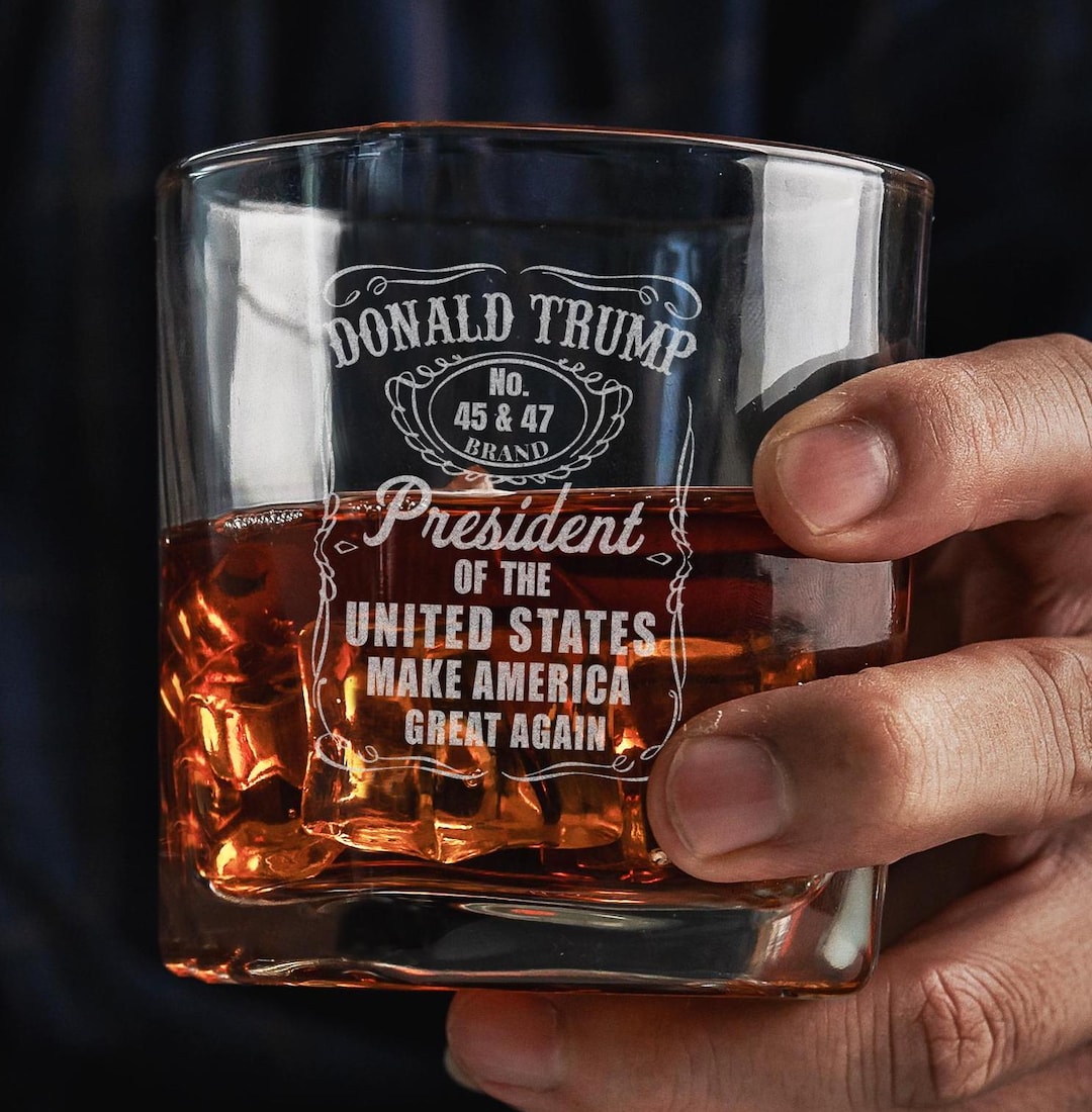 Trump Whiskey Glass, Trump Make America Great Again, Trump 2024, MAGA ...