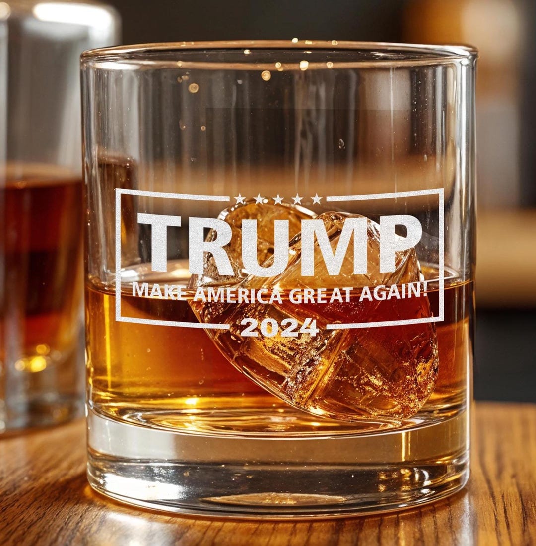 Donald Trump Whiskey Glass, Trump 2024, 47 Presidential, Make America ...
