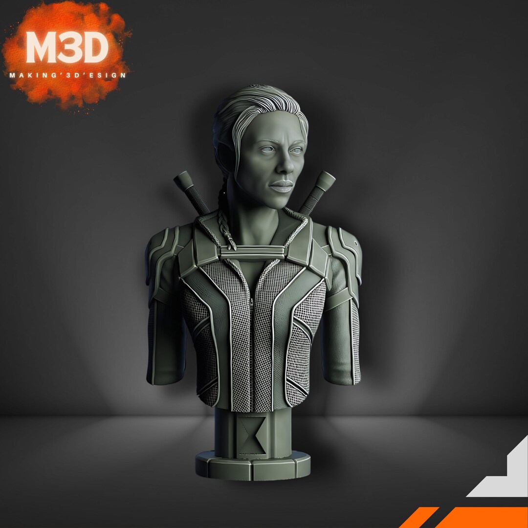 Black Widow Bust pre Supported and Unsupported, Marvel Stl File for 3D ...