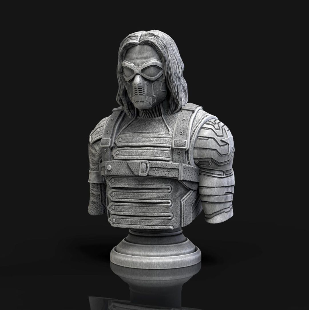 Winter Soldier Bust, Captain America Stl File for 3D Printing, Marvel ...