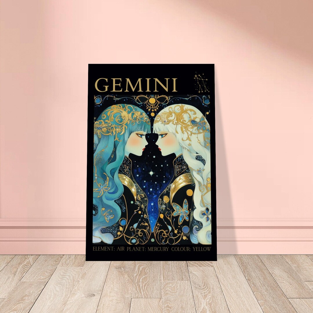 Gemini Print, Zodiac Print, Gemini Wall Art, Gemini Gift, Astrology ...
