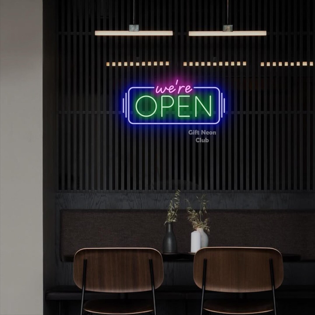 We’re Open Neon Sign, Bright LED Business Sign for Store, Shop, Bar ...