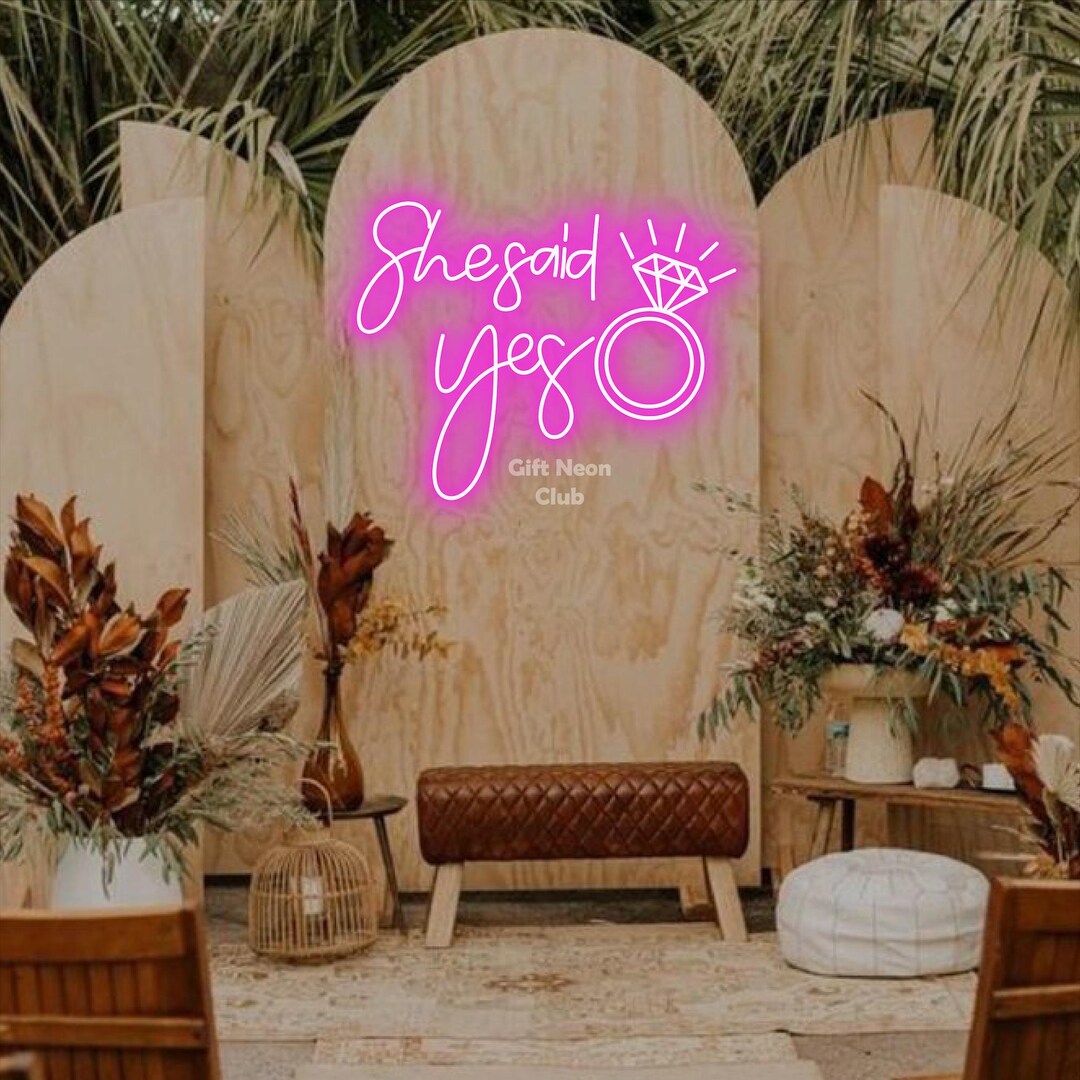She Said Yes Neon Sign / Wedding Neon Sign / Engagement Decor / Bridal ...