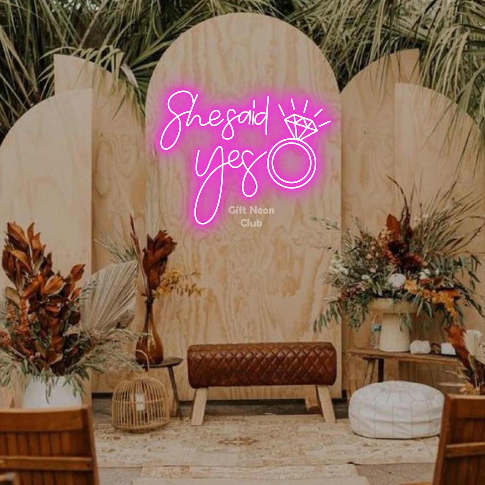 She Said Yes Neon Sign / Wedding Neon Sign / Engagement Decor / Bridal ...