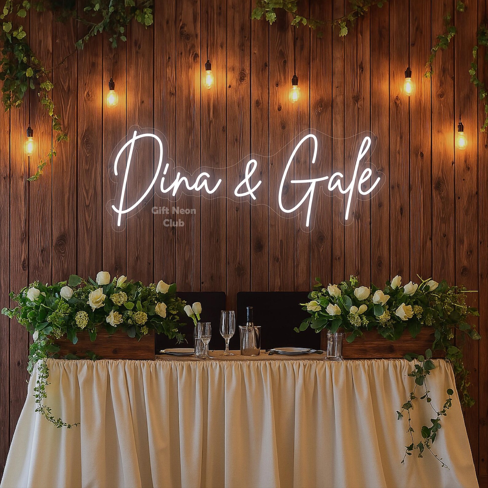 Custom Wedding Name Neon Light - Couple Name Sign - Personalized ...
