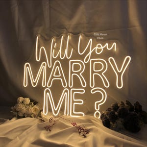 Will You Marry Me Neon Sign – Marry Me LED Proposal Sign for Engagement ...