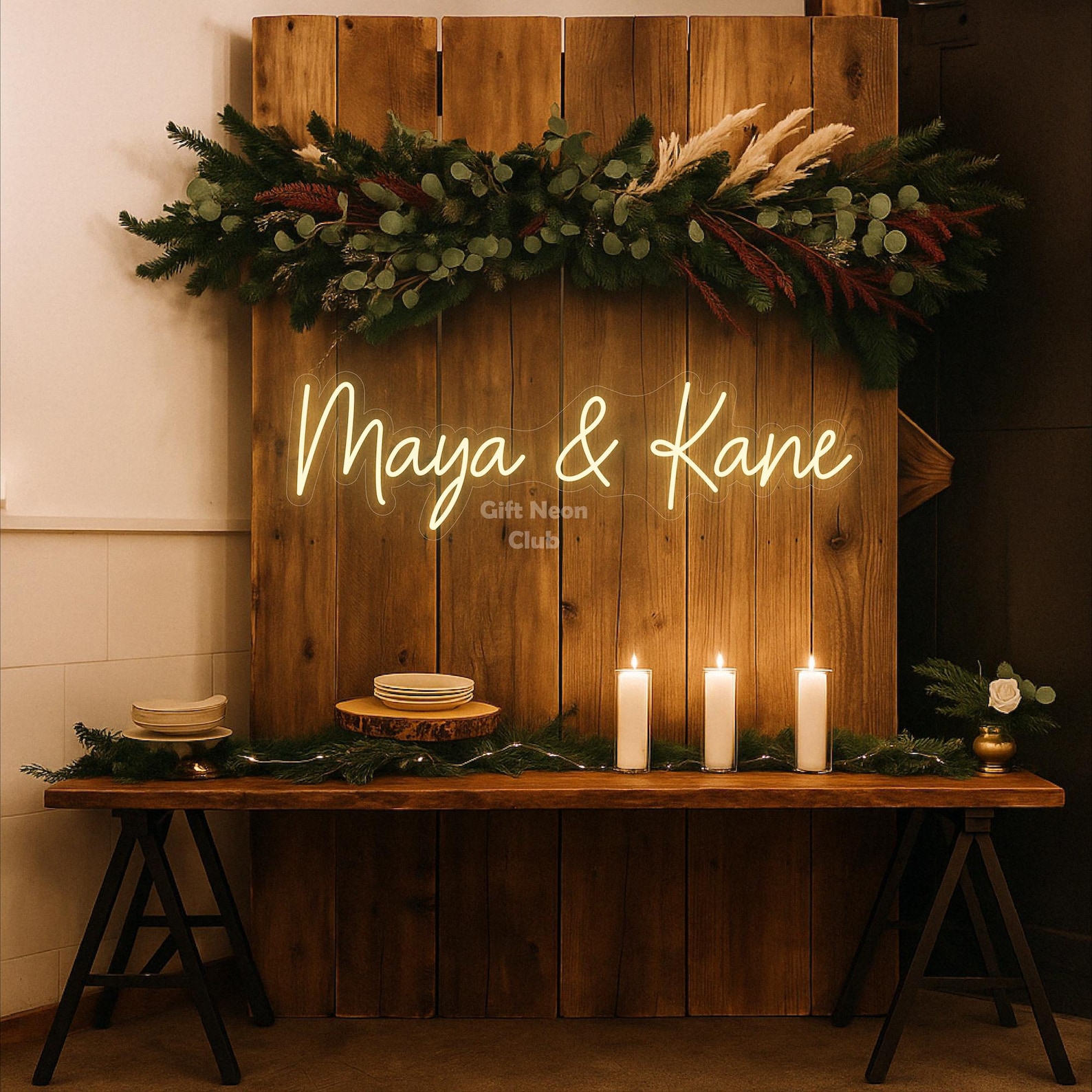 Custom Wedding Name Neon Light - Couple Name Sign - Personalized ...