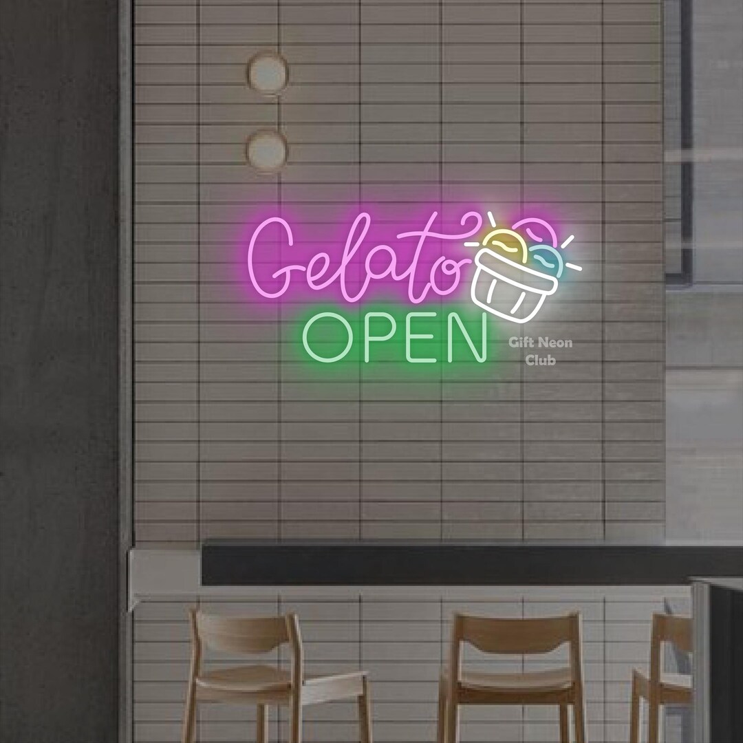 Gelato Neon Sign, Custom Led Light for Ice Cream Shops, Cafes & Dessert ...