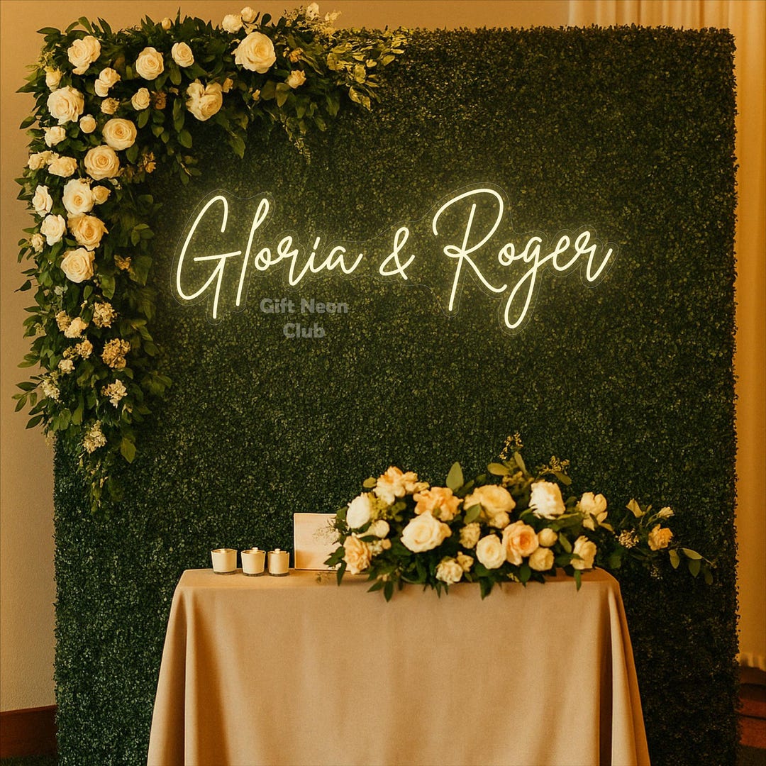 Custom Wedding Name Neon Light - Couple Name Sign - Personalized ...