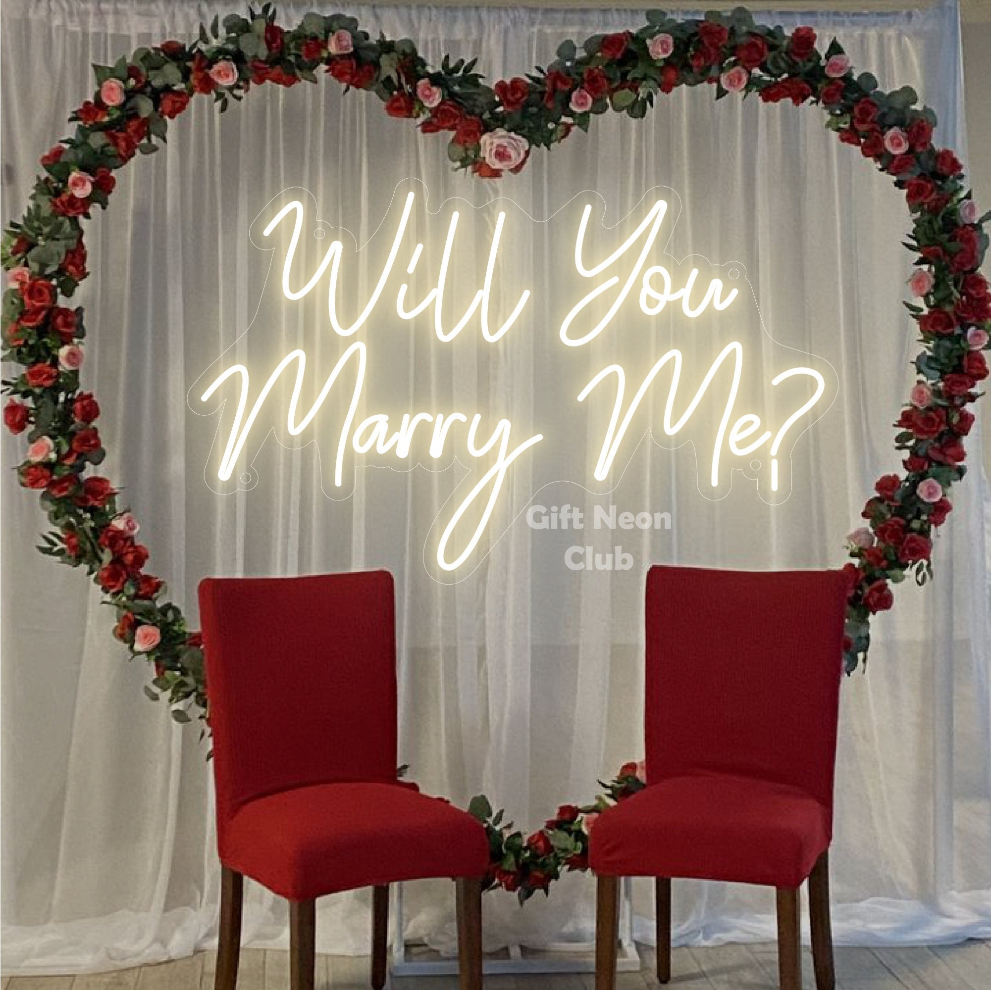 Will You Mary Me Wedding Neon Sign Custom / Marry Me Sign / Proposal ...