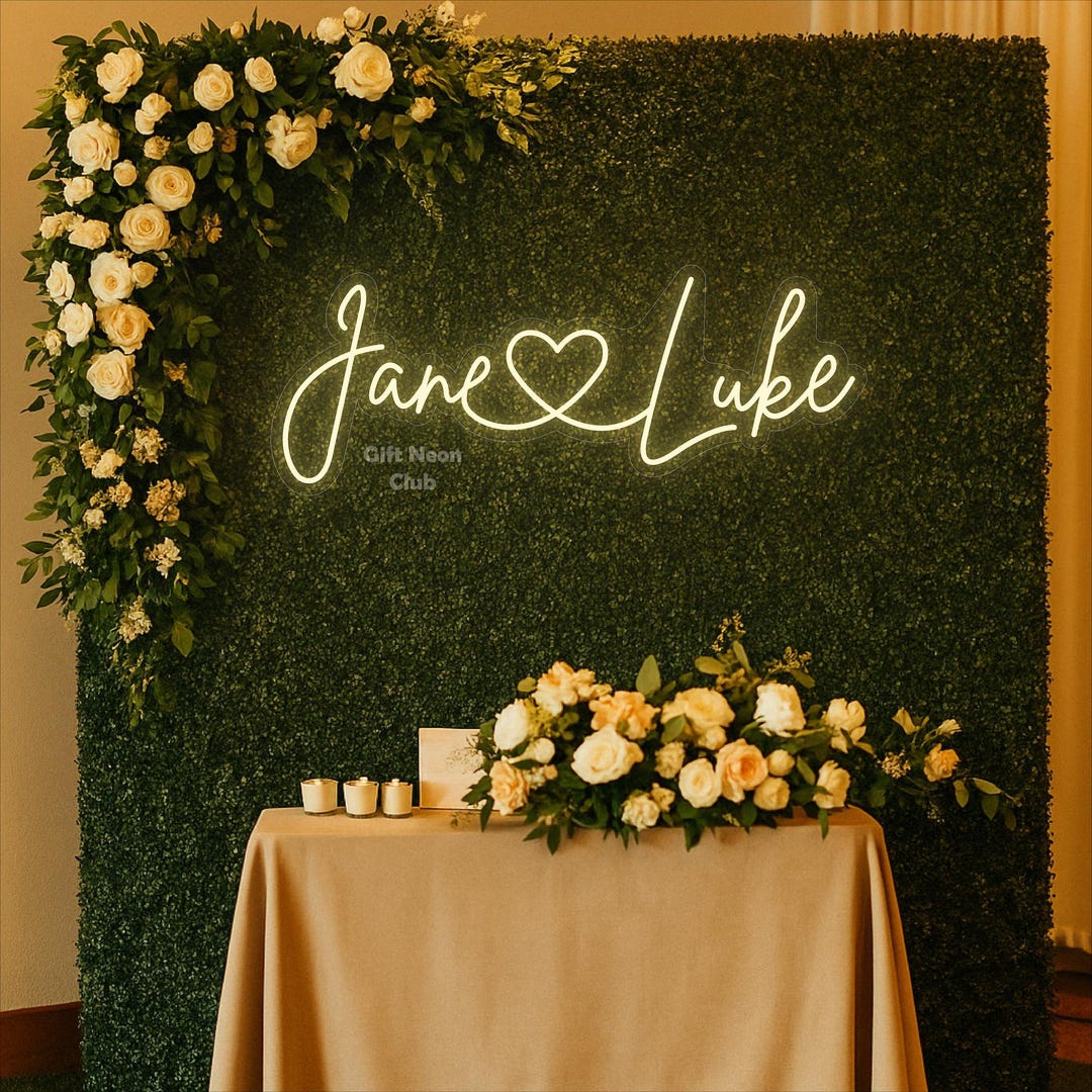 Custom Wedding Name Neon Sign - Wedding Neon Name Sign - Wedding Decor ...