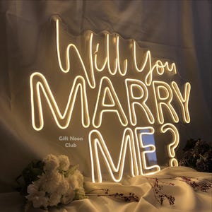 Will You Marry Me Neon Sign – Marry Me LED Proposal Sign for Engagement ...