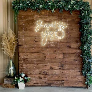 She Said Yes Neon Sign / Wedding Neon Sign / Engagement Decor / Bridal ...