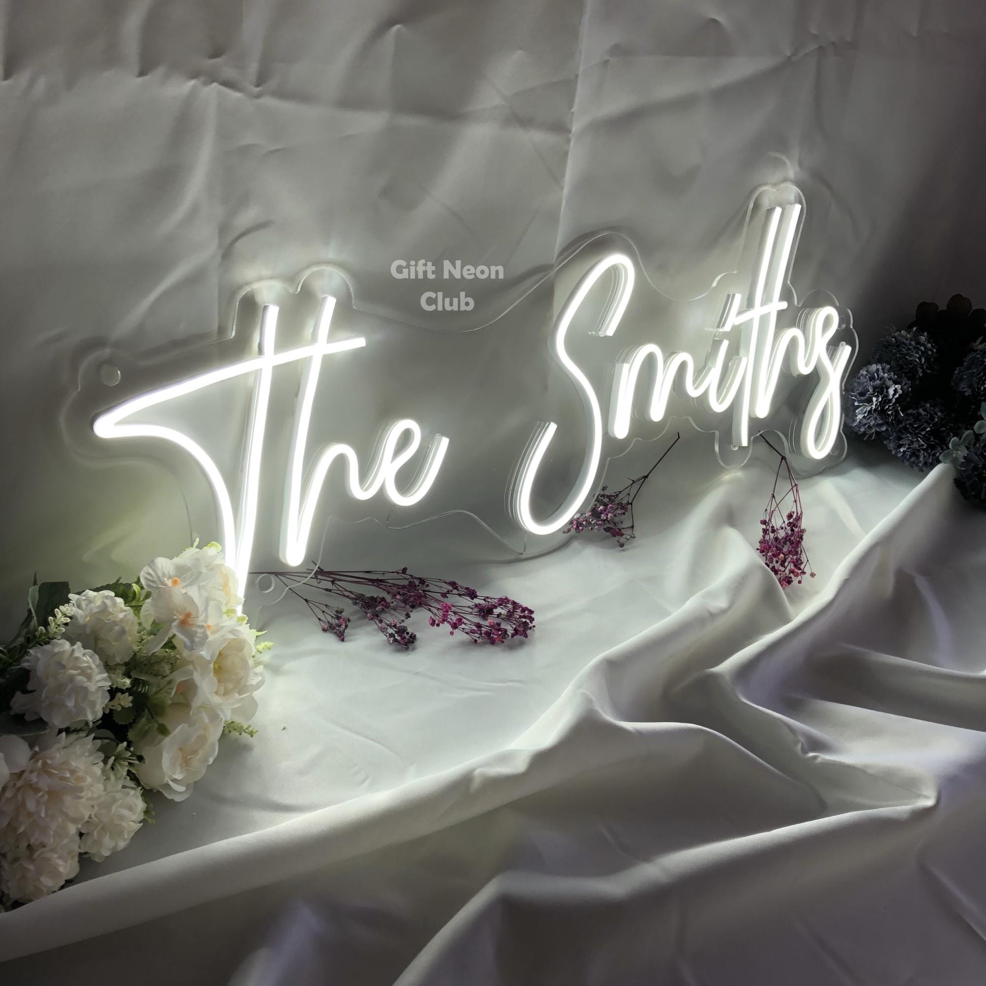 Neon Sign Custom Name for Wedding / Last Name Neon Sign Battery ...