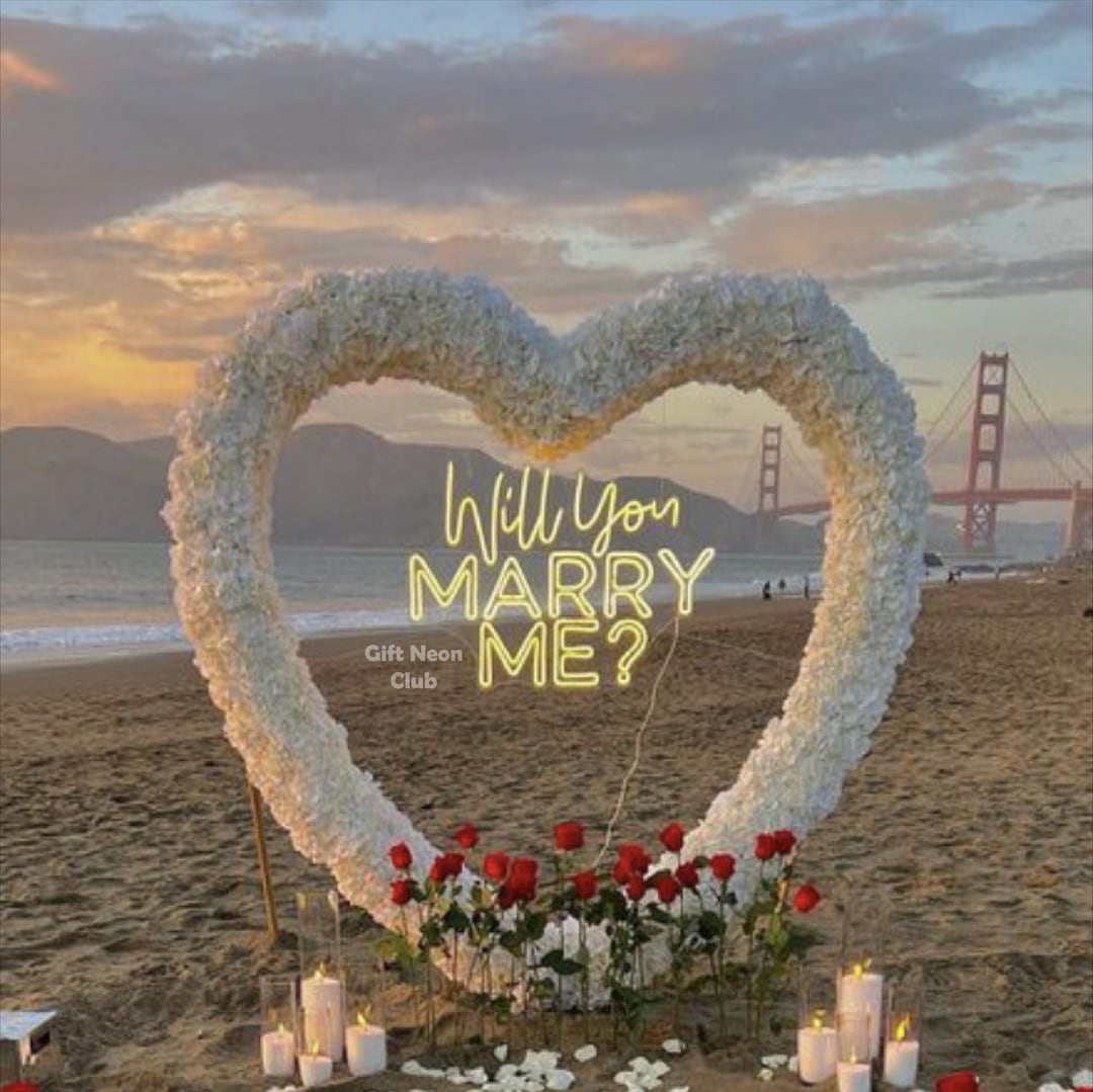 Will You Marry Me Neon Sign – Marry Me LED Proposal Sign for Engagement ...