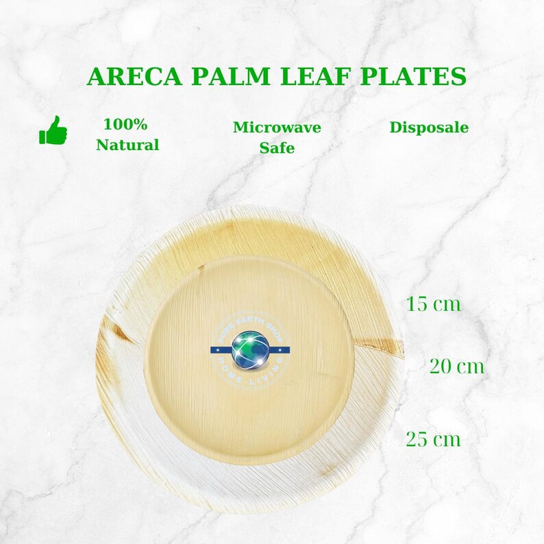 60 Areca Palm Sheaths Round Plates 5.97.99.8/outdoor Convenient Plates ...