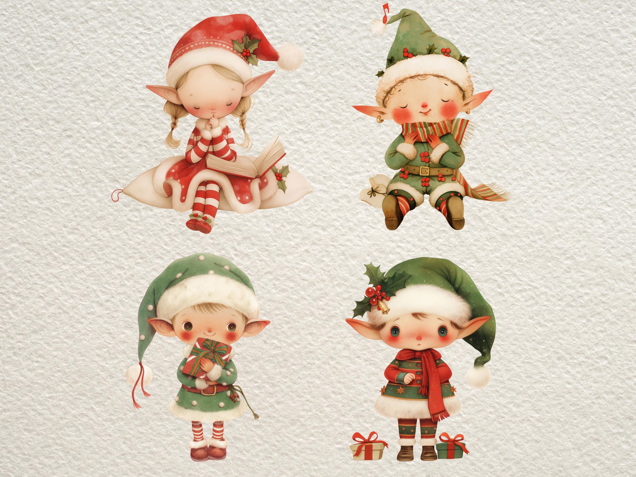 Cute Christmas PNG Bundle Christmas Elf PNG Quirky Christmas Winter ...