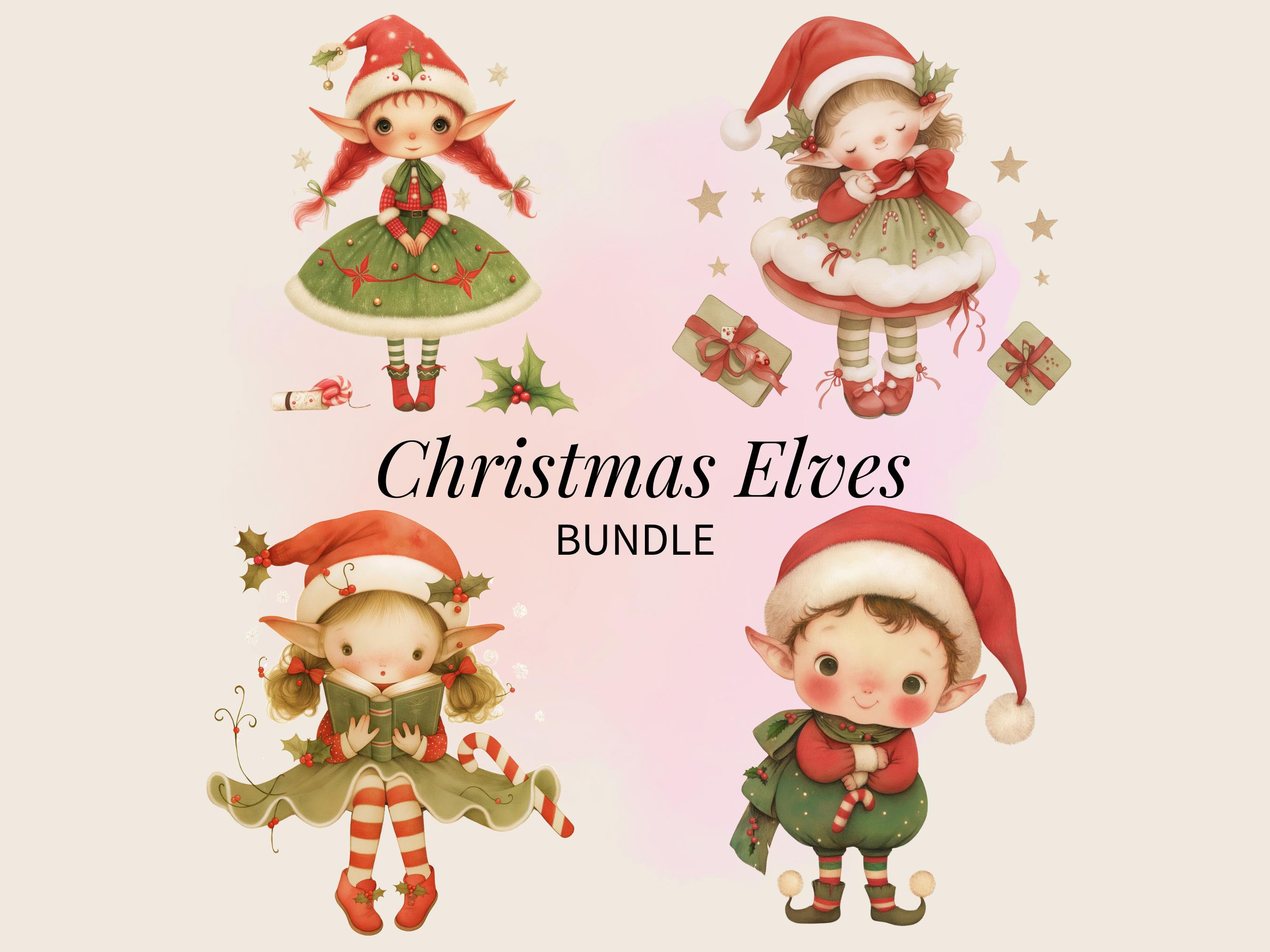 Cute Christmas PNG Bundle Christmas Elf PNG Quirky Christmas Winter ...