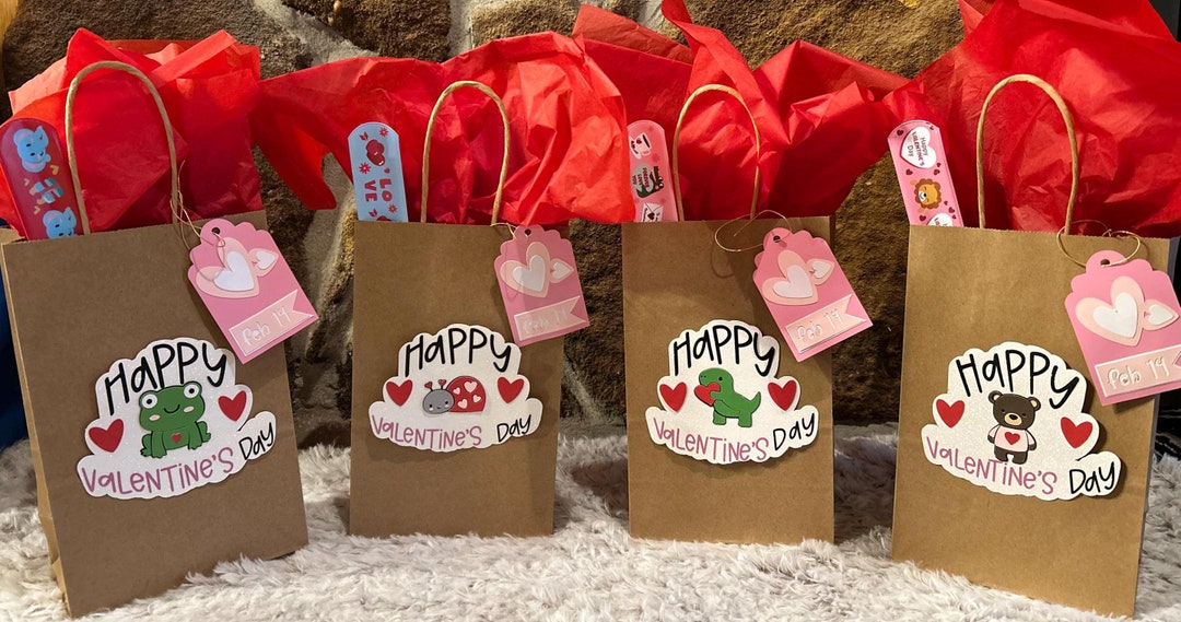 Personalized Valentine's Day Gift Bags, Valentine's Day Gift Bags, Kids ...