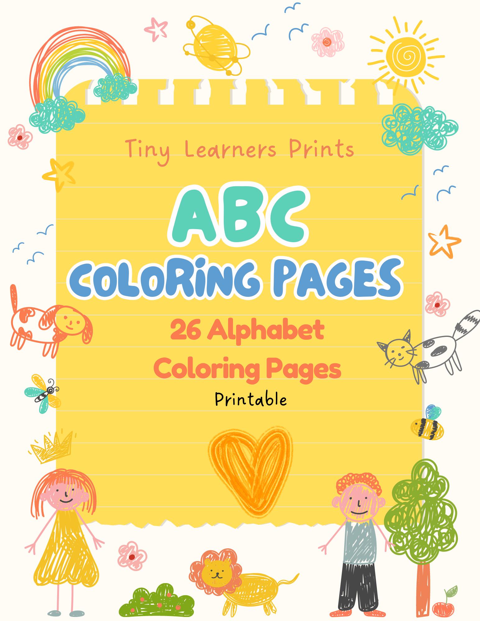 26 ABC Printable Coloring Pages - Etsy