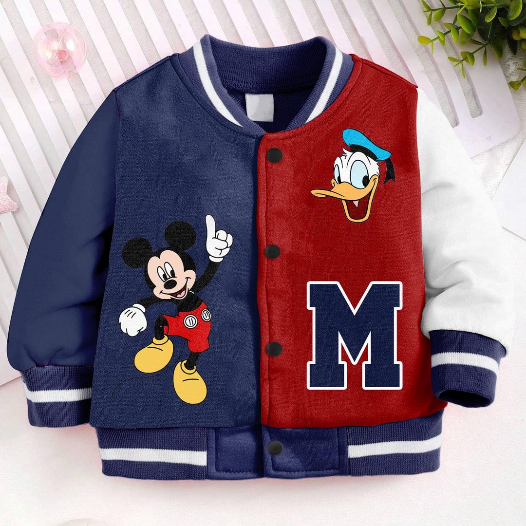 Mickey and Donald Friends Kids and Youth Baseball Jacket, Aldult Unisex ...