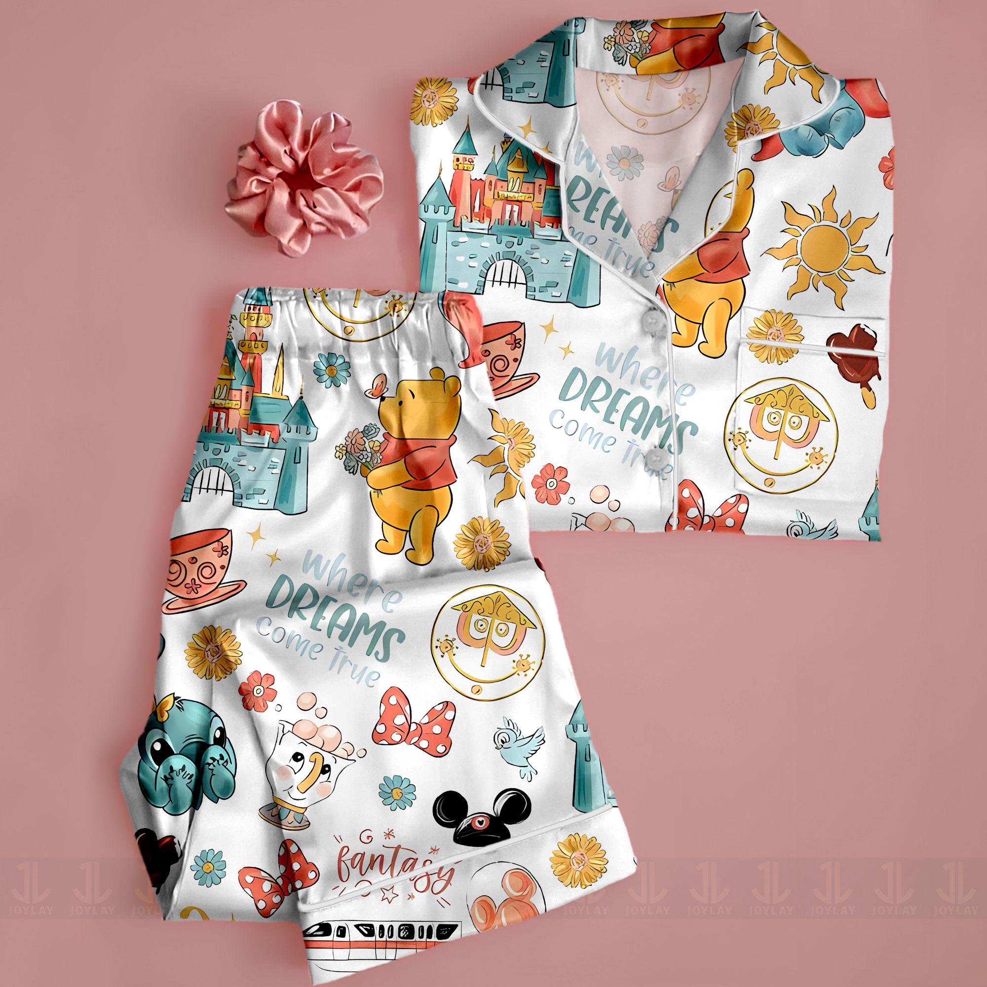 Disney Castle Most Magical Elephant Unisex Satin Pajamas Set, Spooky ...