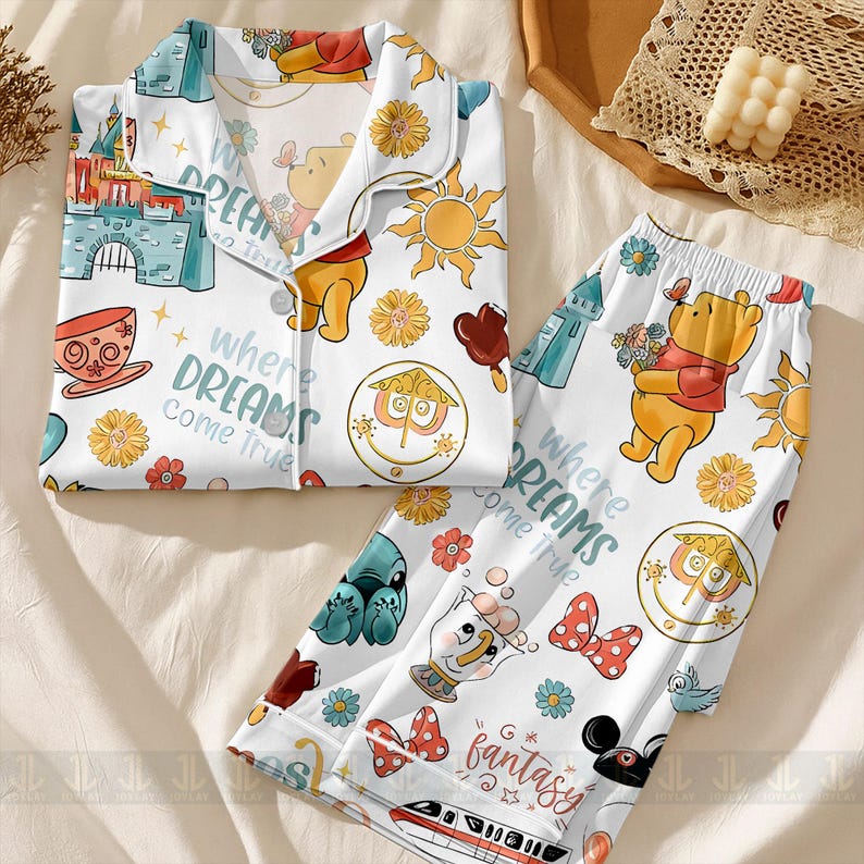 Disney Castle Most Magical Elephant Unisex Satin Pajamas Set, Spooky ...