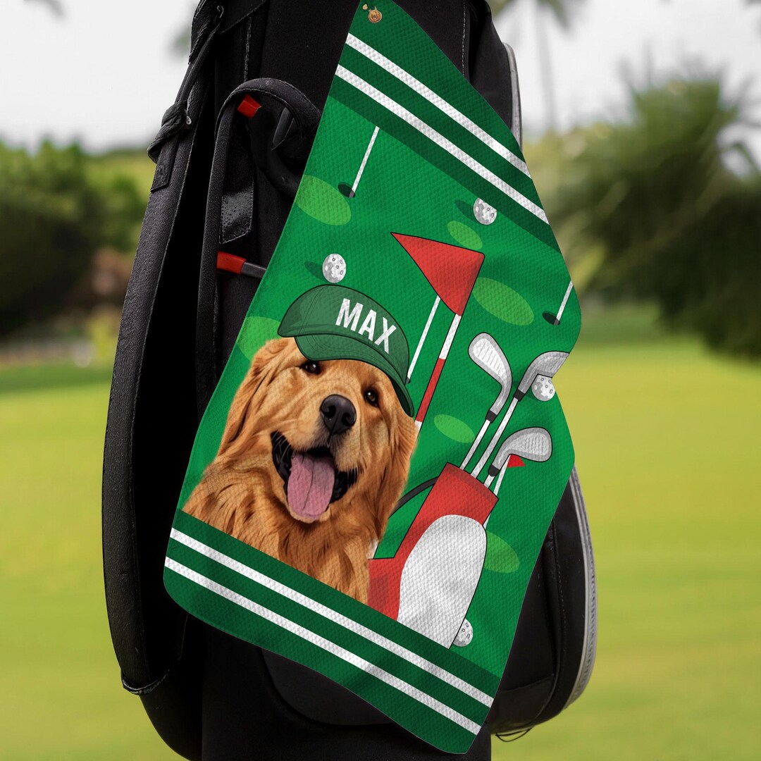 Custom Pet Golf Towel With Pet Photo – Dog Name Golf Towel, Custom Cat Golf Rag, Gifts for Him ...