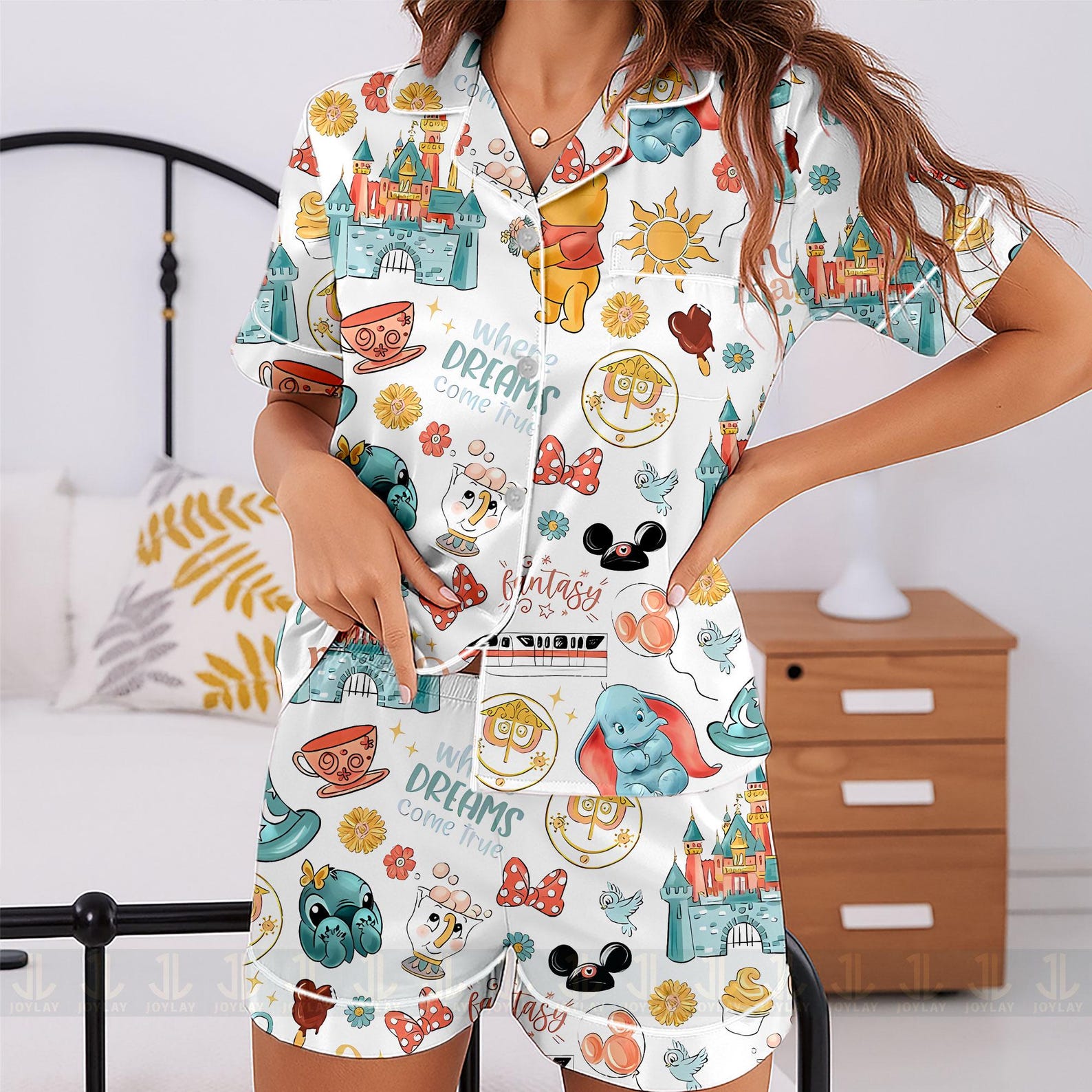Disney Castle Most Magical Elephant Unisex Satin Pajamas Set, Spooky ...