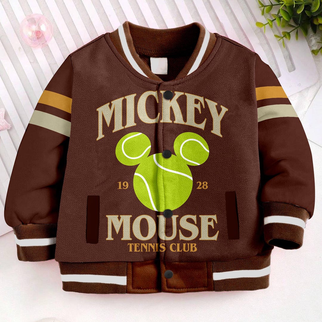 Mickey Mouse Tennis Club 1928 Kids and Youth Baseball Jacket, Aldult ...