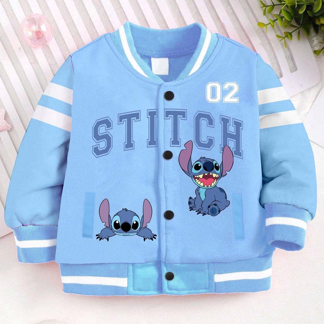 Stitch Ohana Kids and Youth Baseball Jacket, Aldult Unisex Varsity ...