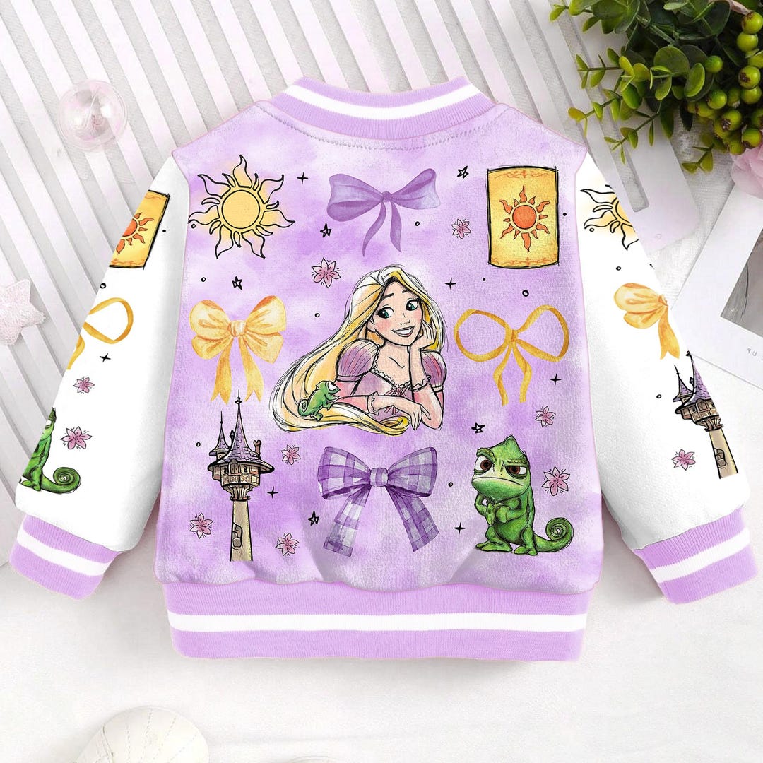 Rapunzel Pascal Tangled Locket Coquette Bow Kids and Youth Baseball ...