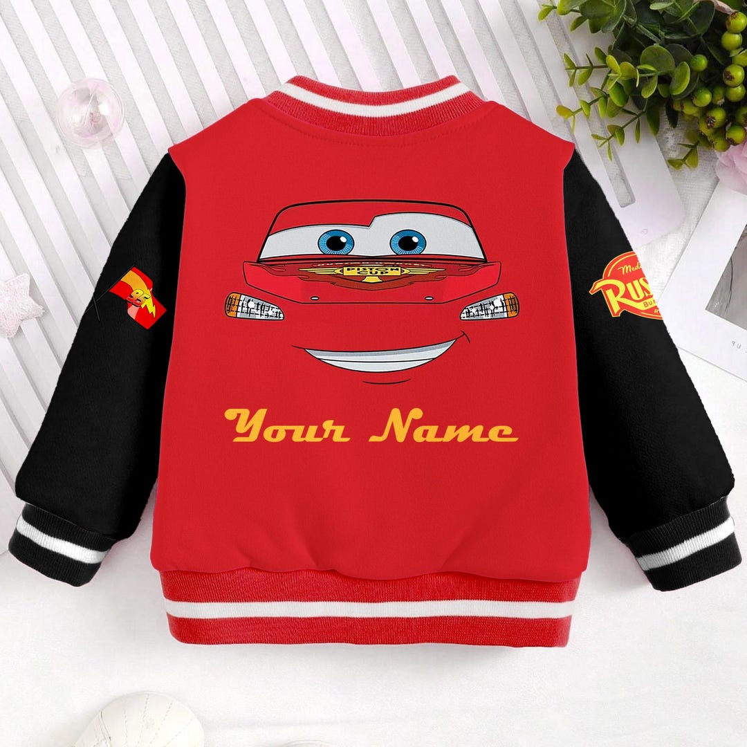Custom Name Car Mcqueen Rusteze 95 Kids and Youth Baseball Jacket ...