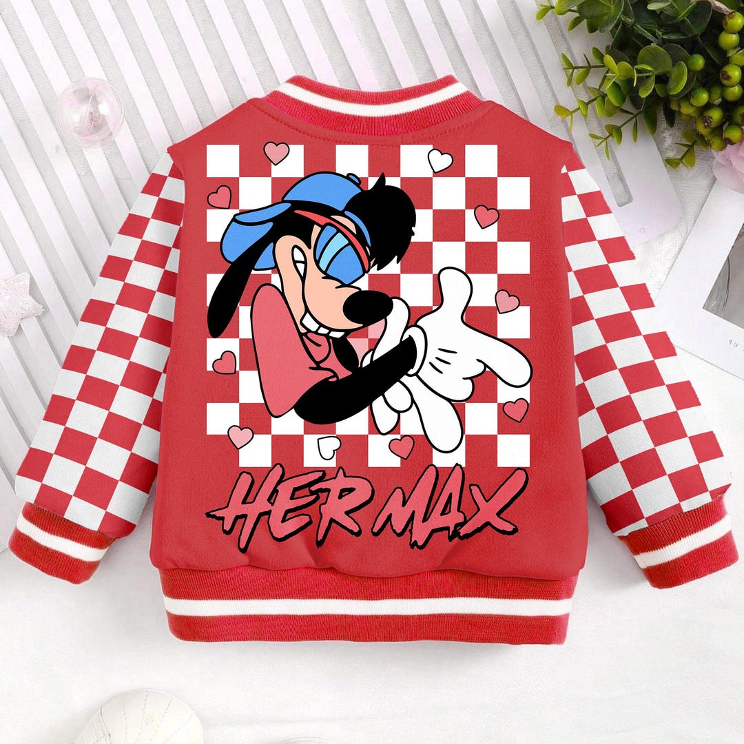 Her Max Checkered Board Goofy Movie Kids and Youth Baseball Jacket ...